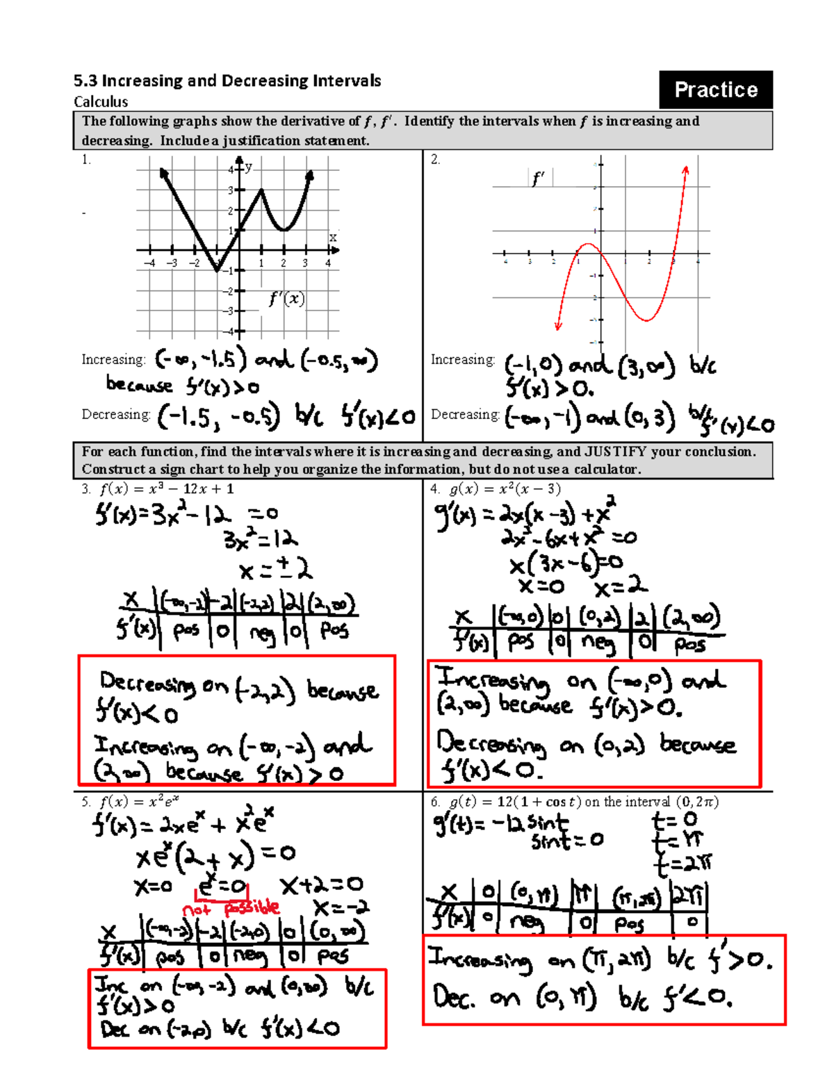 Calc 5 - Problem Statement: ME Board October 1996 - 5 Increasing and ...