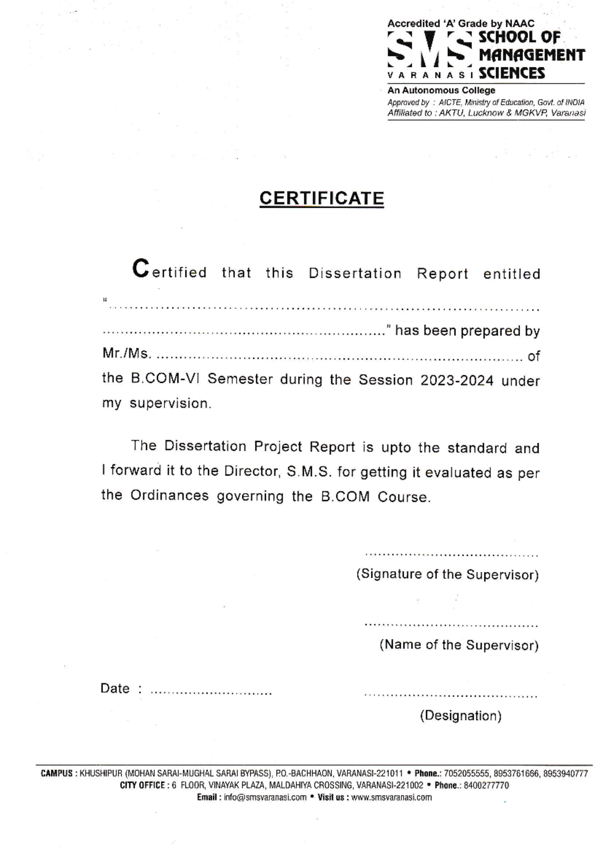 Certificate Final - Accredited 'A' Grade by NAAC r\ s Y , VAR AN rr ...