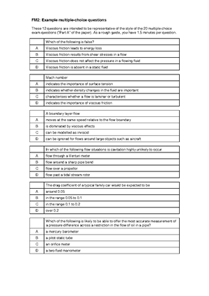 Fluid Mechanics Practice Questions and Answers - FM2 further qs 01 1112 ...