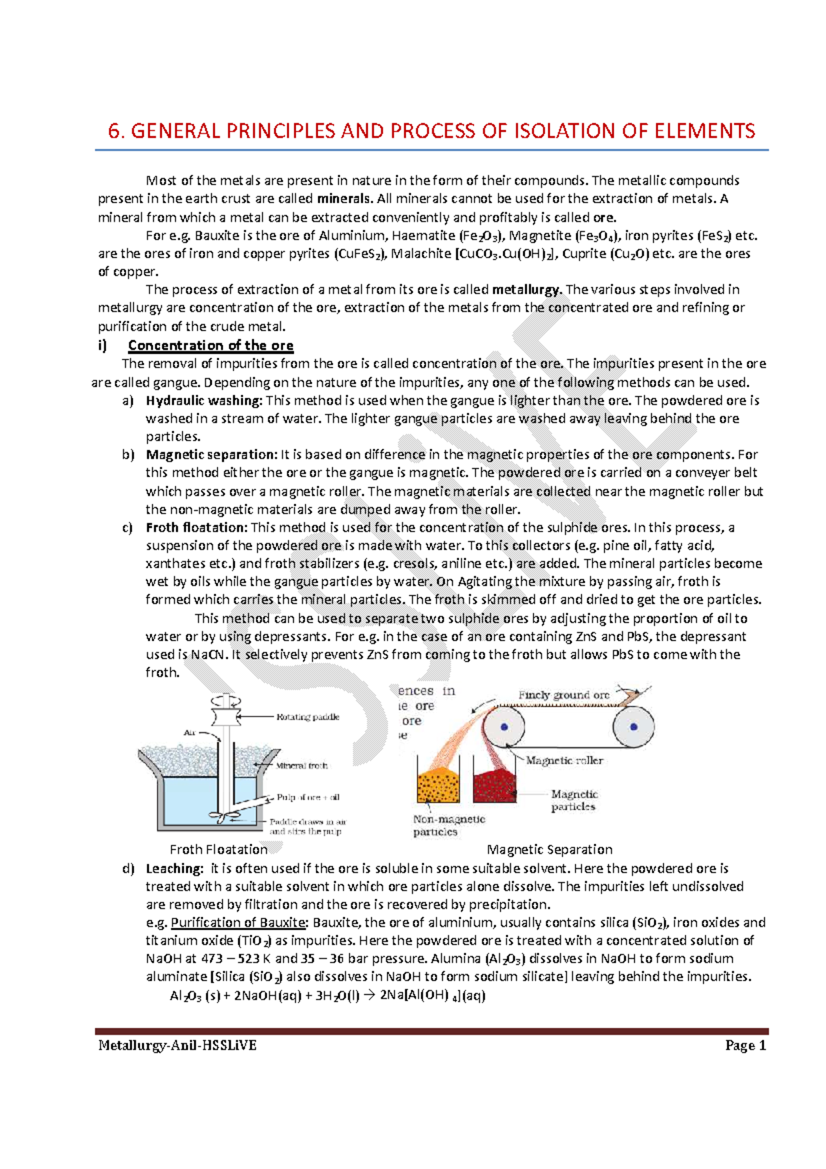 6. General Principles AND Process OF Isolation OF Elements - 6. GENERAL ...