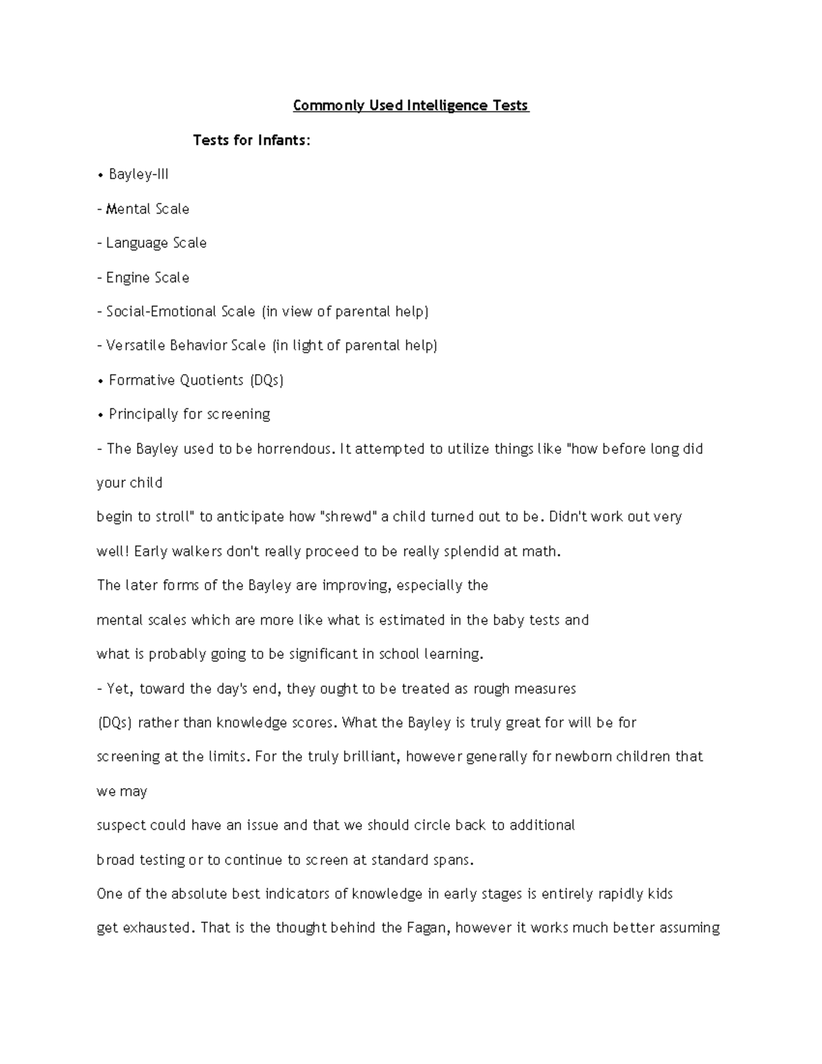 Psyc2127 18F Chapter 4 Part II Commonly Used Intelligence Tests ...