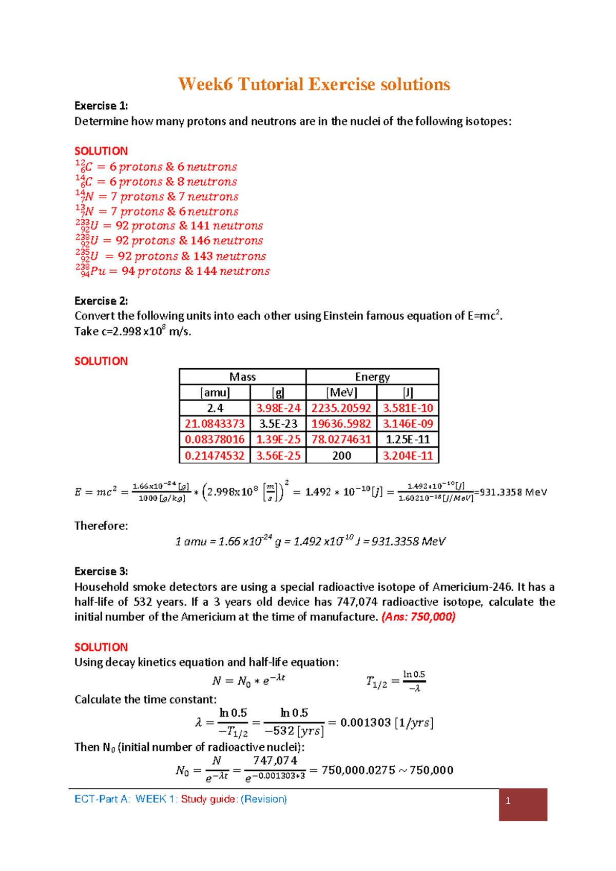 ECT -Part B -Week6 (Study Guide) Solutions - Week6 Tutorial Exercise ...