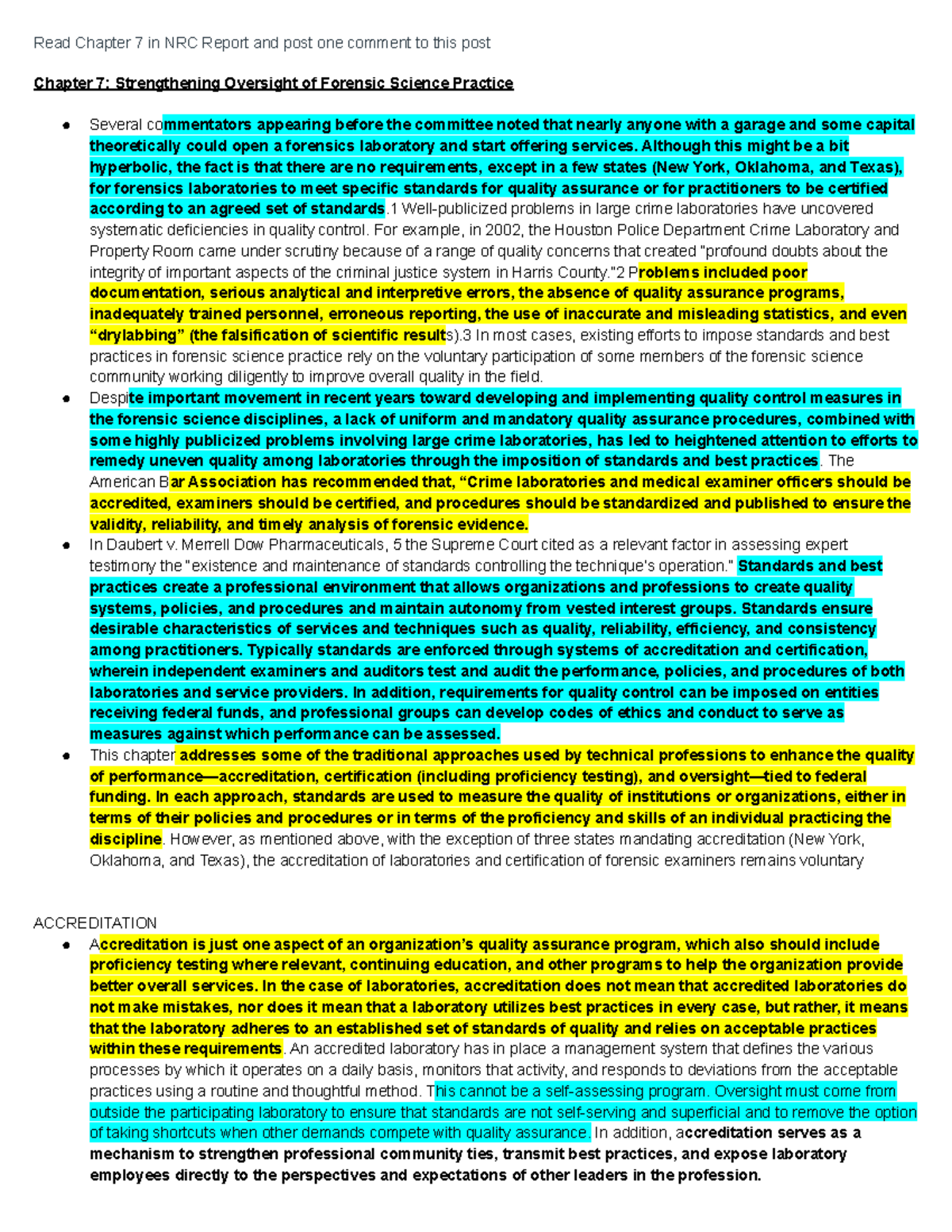 NRC Chapter 7 - Readings and comment for chp 7 - Read Chapter 7 in NRC ...