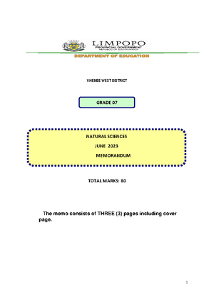 GR 4- NST JUNE 2024 - Natural Sciences - MATLAPANENG PRIMARY SCHOOL ...