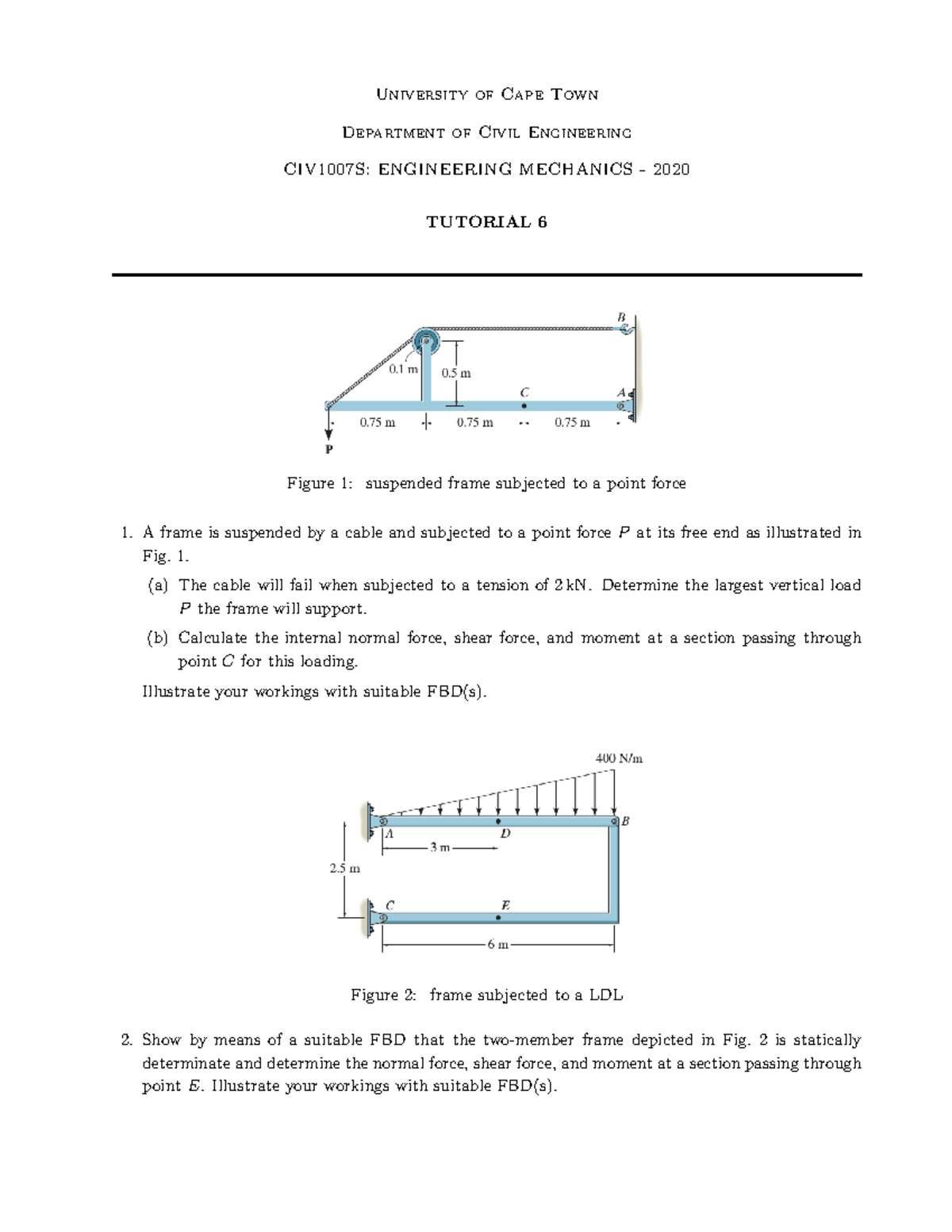 Beam-Frame Analysis Pointwise Tutorial Examples - University of Cape ...