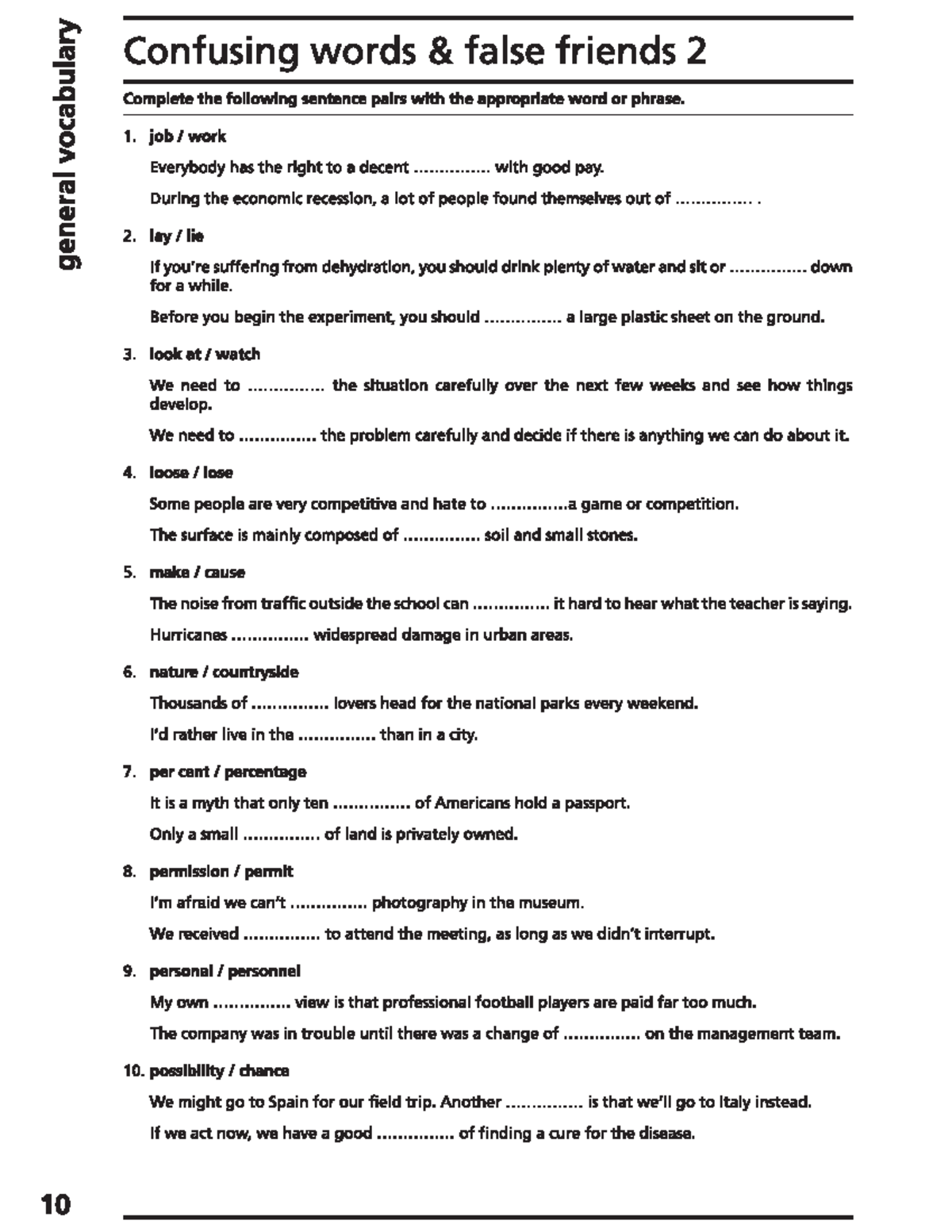 Confusing words 2 - 1. job work Everybody has the right to a decent ...