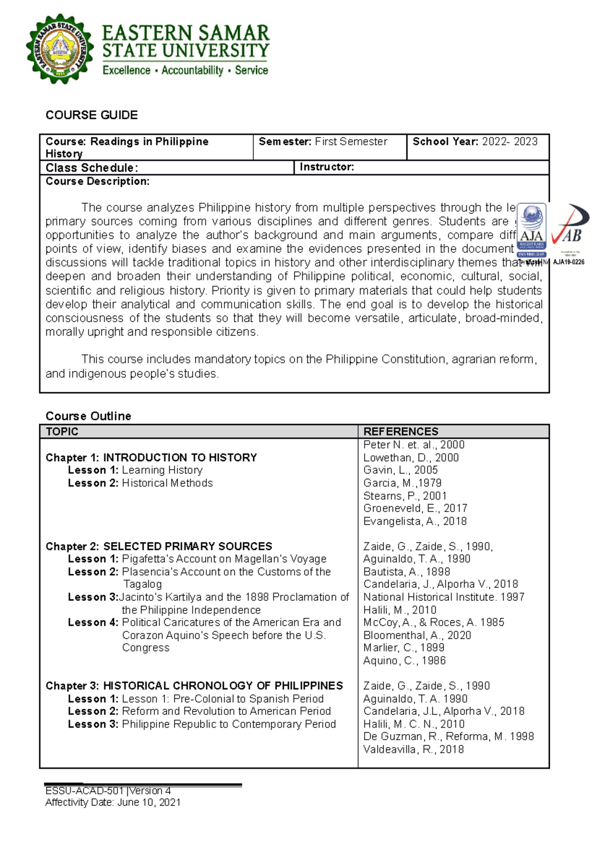 Couse-Guide-RPH - Course Guide - COURSE GUIDE Course: Readings in ...