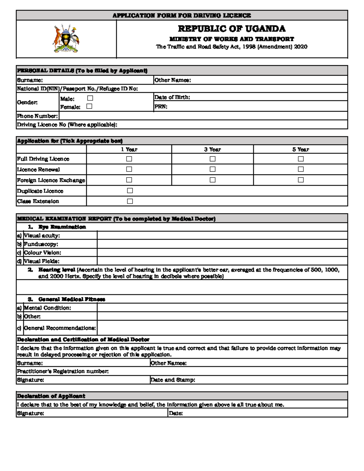 Driver-licence-application-form 3 - APPLICATION FORM FOR DRIVING ...
