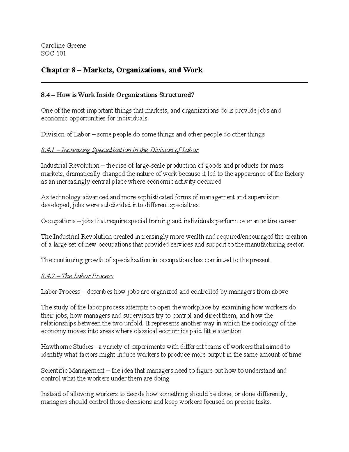 8.4 - How is Work Inside Organizations Structured? - Caroline Greene ...