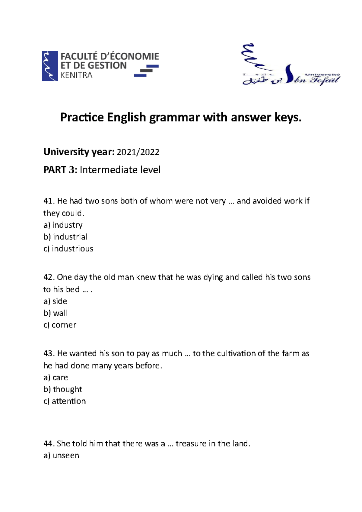 Practice English grammar with answer Part 3 - Practice English grammar ...