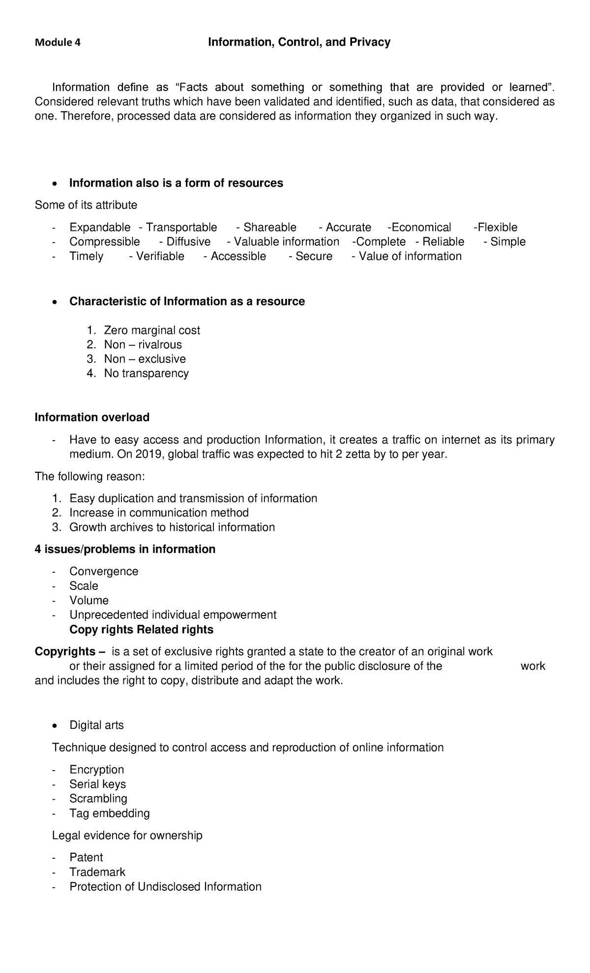 Scrapbook-Mod4 - Information technology - Module 4 Information, Control ...