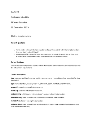 DAT-223 4-1 Project Two Milestone - 4-1 Project Two Milestone DAT-223 ...