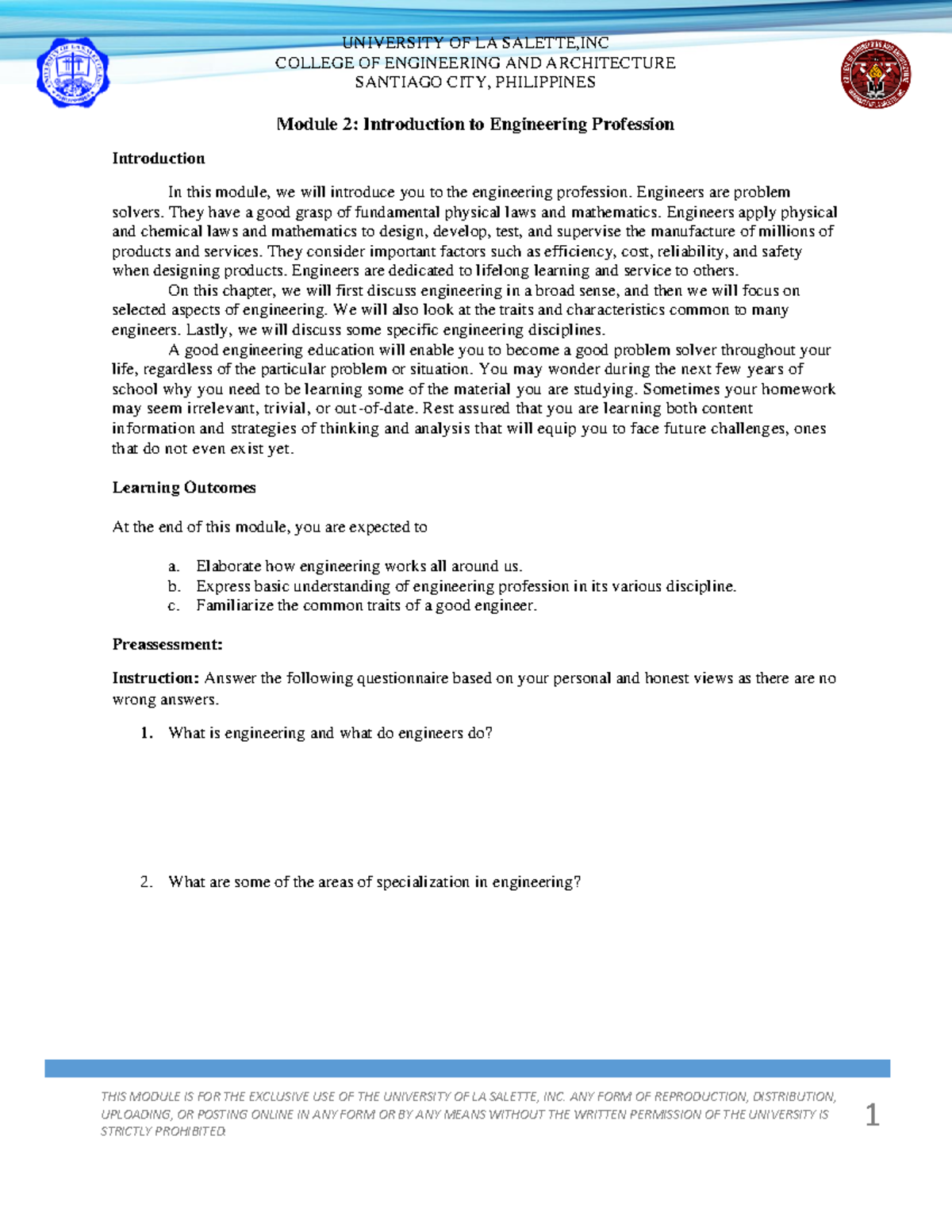 Module 2( Computer Engineering AS A Discipline) - Warning: TT ...