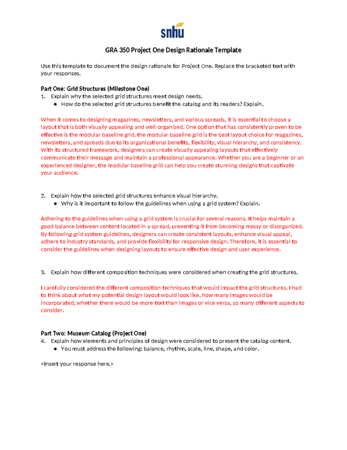 GRA 350 Project One Design Rationale Template - Replace the bracketed ...