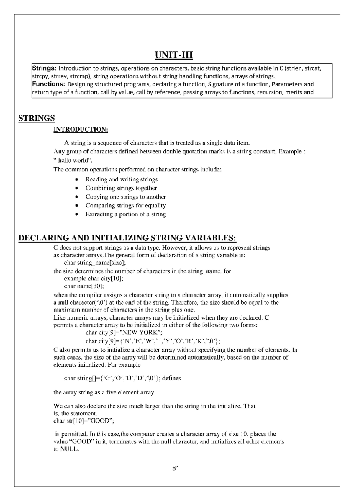 Strings and Functions - Problem Solving and Programming - Studocu Strings and Functions - Problem Solving and Programming - Studocu