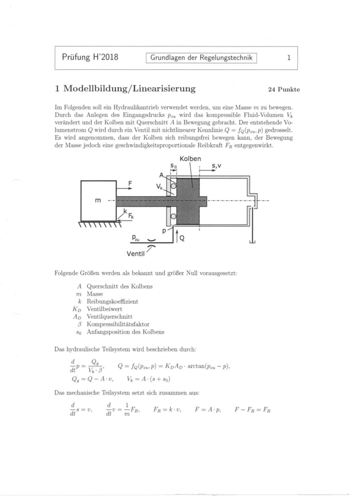 Gd R H18 - Altklausur - Grundlagen der Regelungstechnik - Studocu