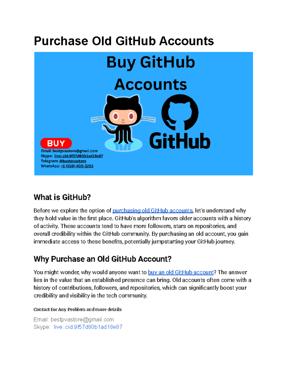 Purchase Old Git Hub Accounts - Purchase Old GitHub Accounts What is GitHub? Before we explore ...