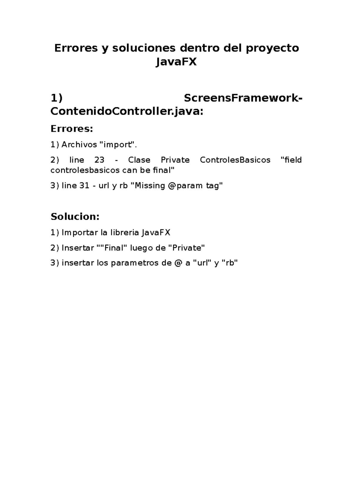 Errores Soluciones - olauetas - Errores y soluciones dentro del ...