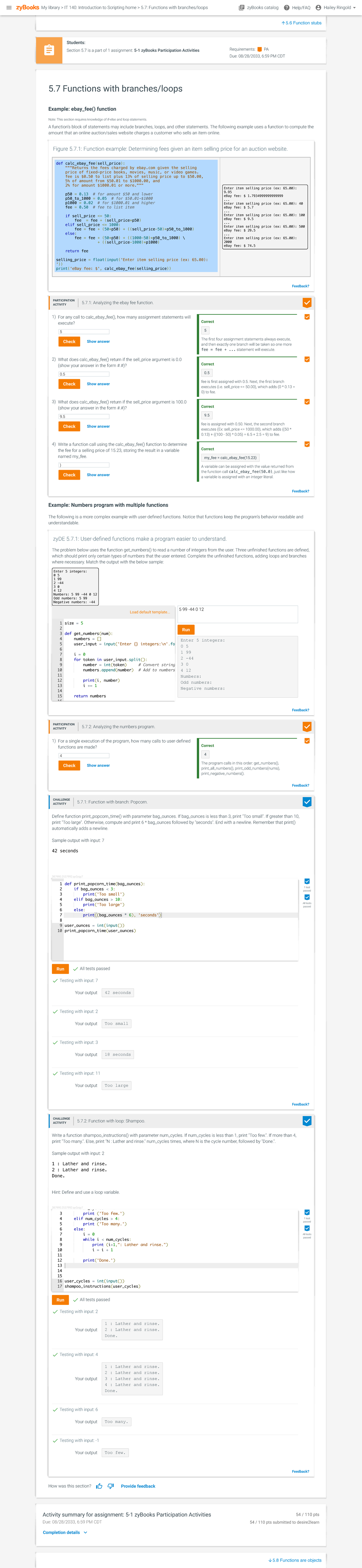 5.7 Functions with branches and loops - !5 Function stubs " Students ...