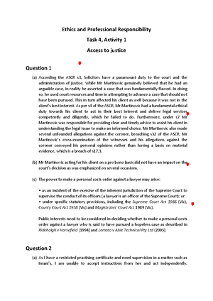 Ex 2 proof making model - Summary Professional Responsibilities ...