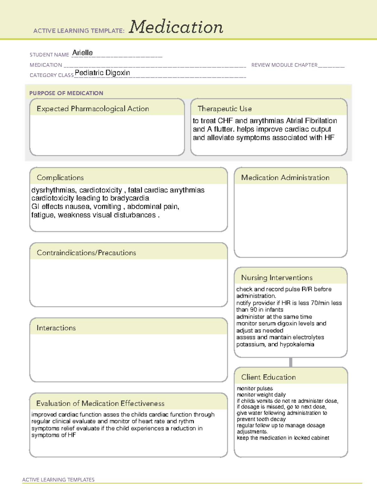 Medication restricted - ACTIVE LEARNING TEMPLATES Medication STUDENT ...