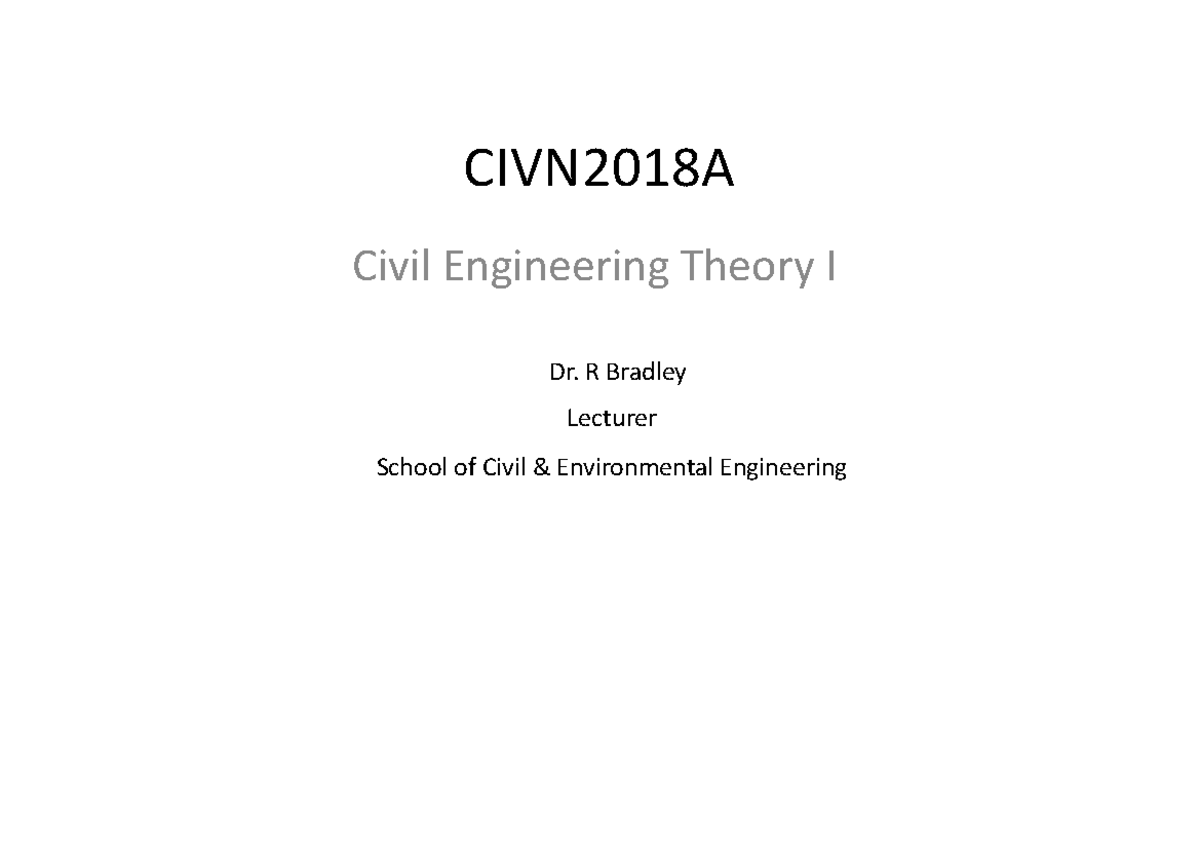 Lecture 1 - This is based on forces - CIVN2018A Civil Engineering ...