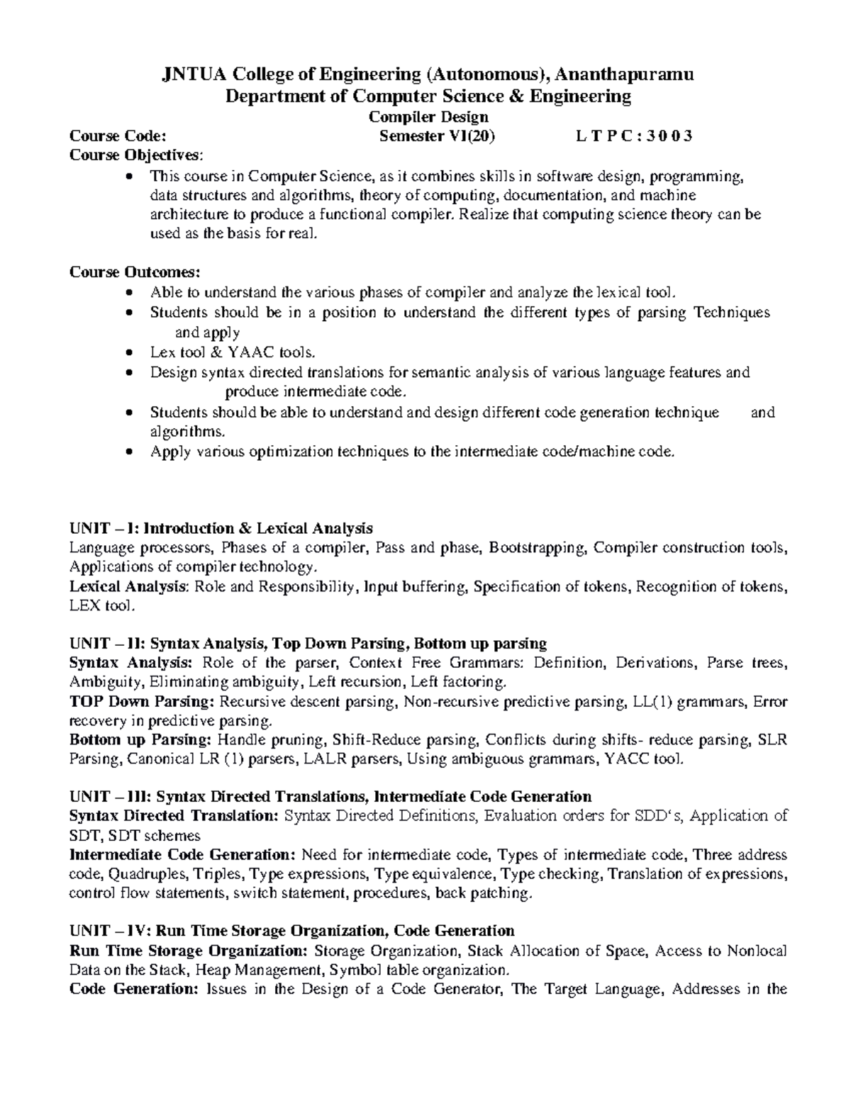 6th sem syllabus - JNTUA College of Engineering (Autonomous ...