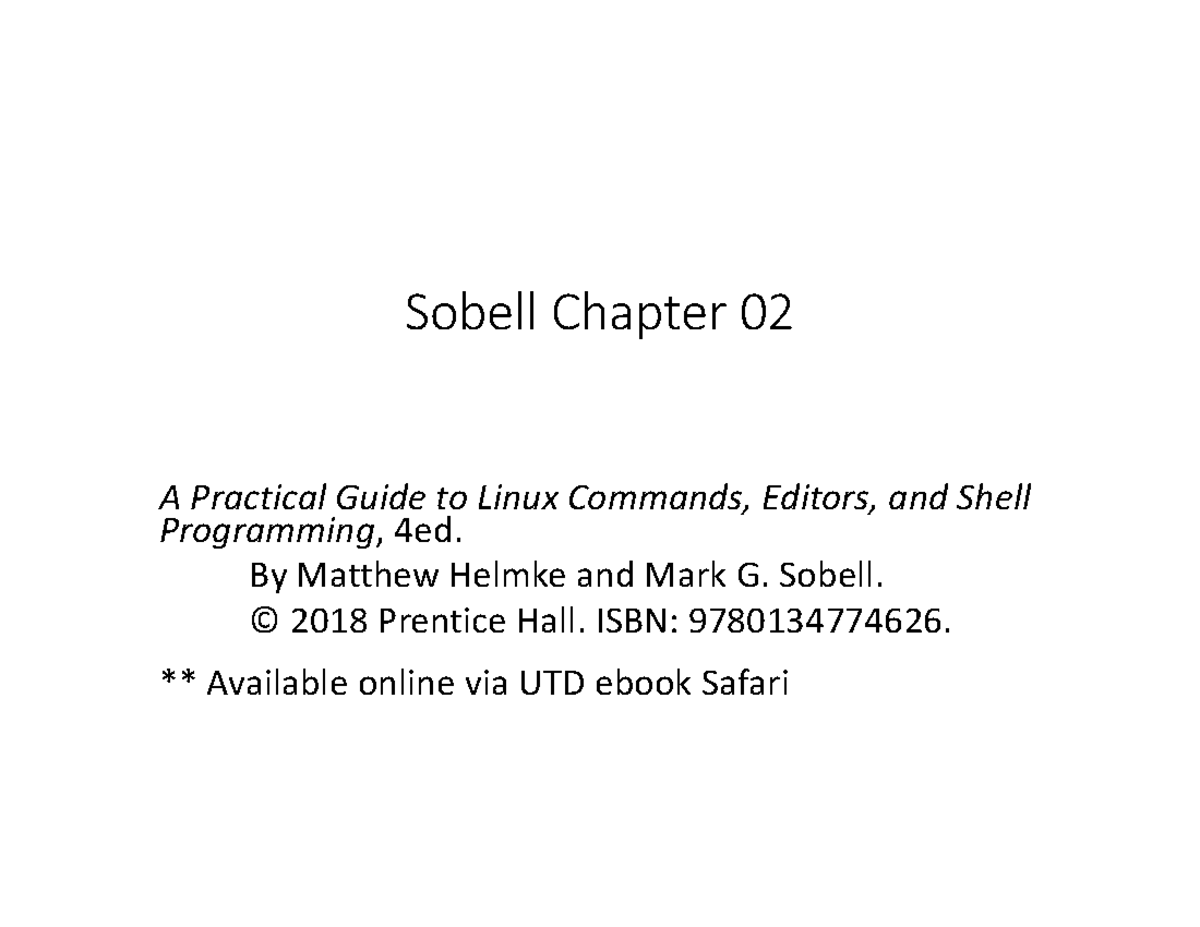 # Sobell 4ed ch02 - rev2 - Warning: TT: undefined function: 32 Sobell ...