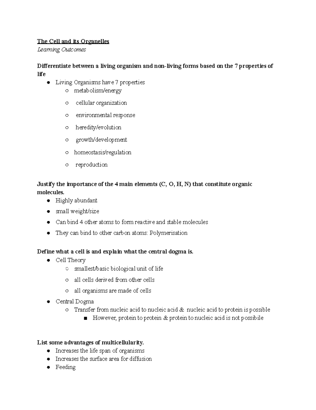 Module 1 - The Cell and its Organelles - The Cell and its Organelles ...