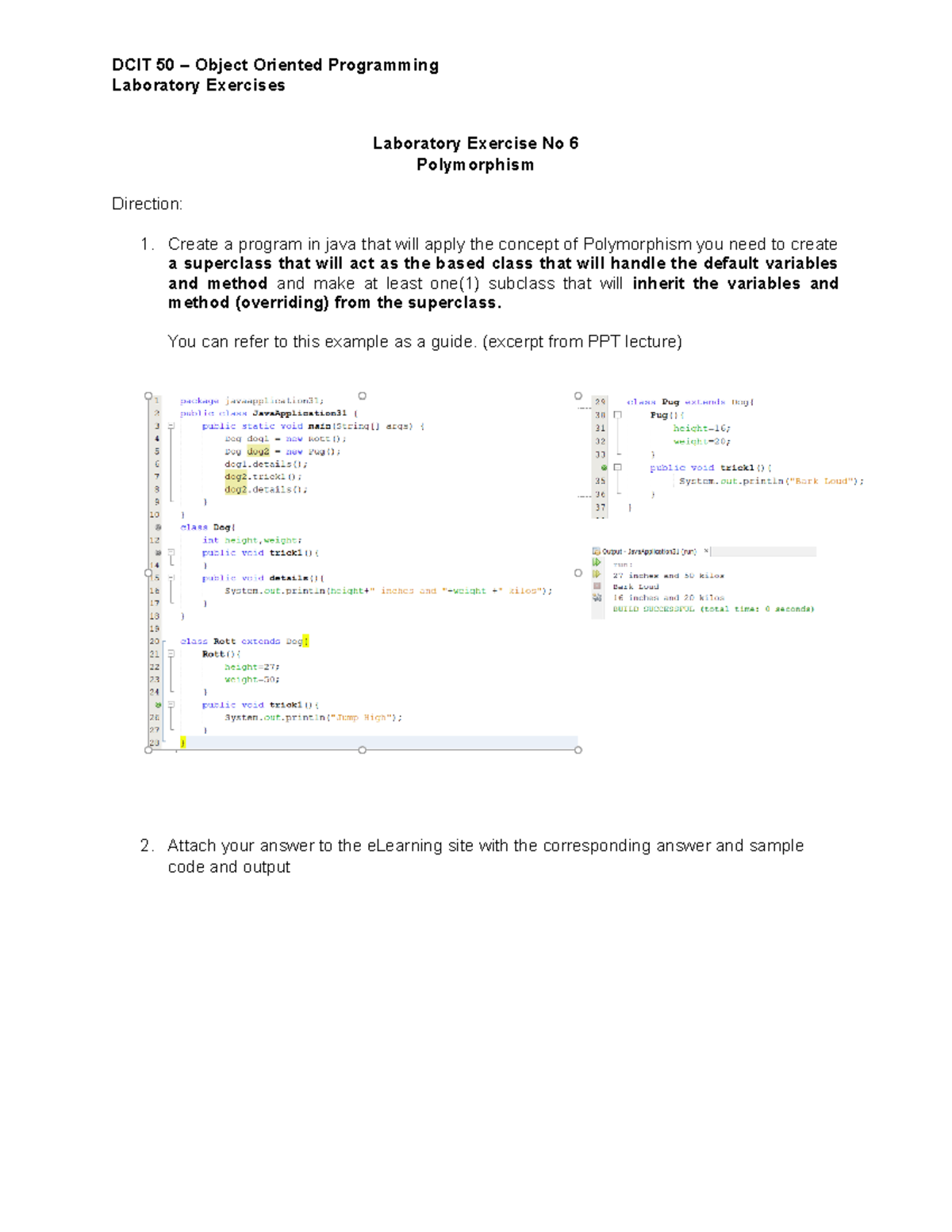 Laboratory 6 - DSJRJEOTDRYFFH HFTHTFF - DCIT 50 – Object Oriented Programming Laboratory ...