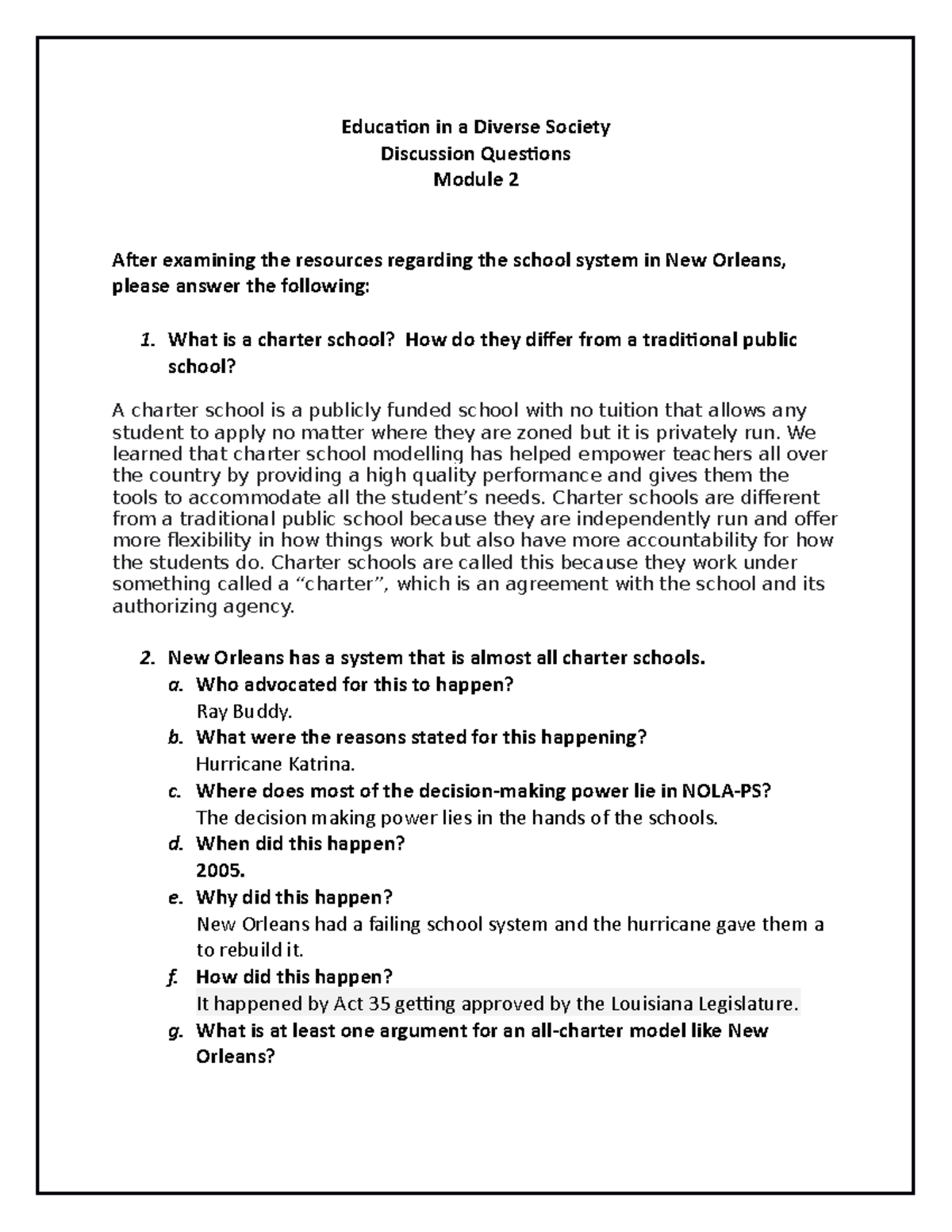 Module 2Comprehension Questions-1 - Education in a Diverse Society ...