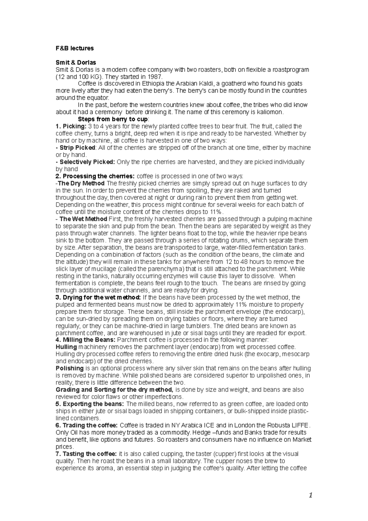 Summary exam sibelicious - F&B lectures Smit & Dorlas Smit & Dorlas is ...