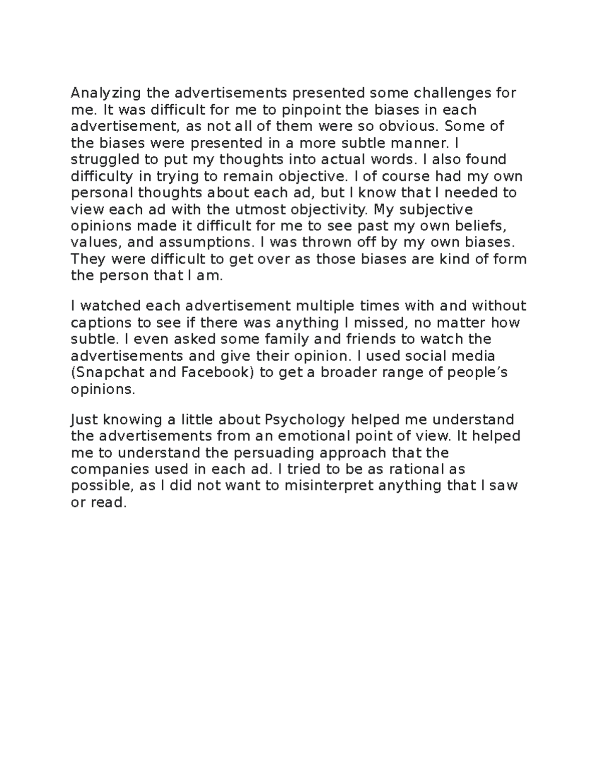 3-1 Discussion: Advertisement Analysis Process - Analyzing the ...