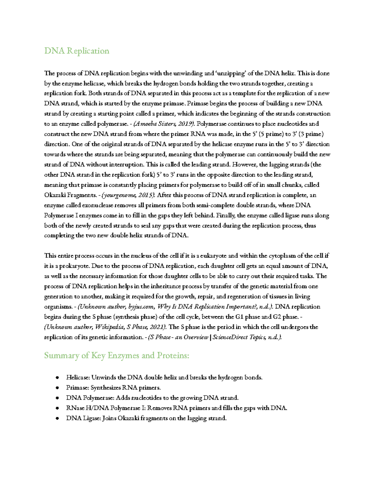 DNA Replication and Polypeptide Synthesis - Google Docs - DNA ...