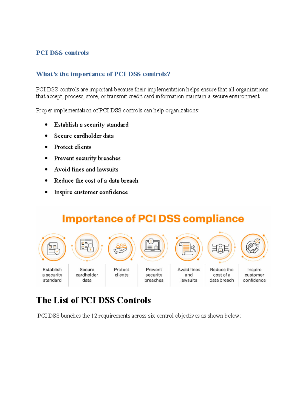 PCI DSS Controls - Information retrieval - PCI DSS controls What’s the ...