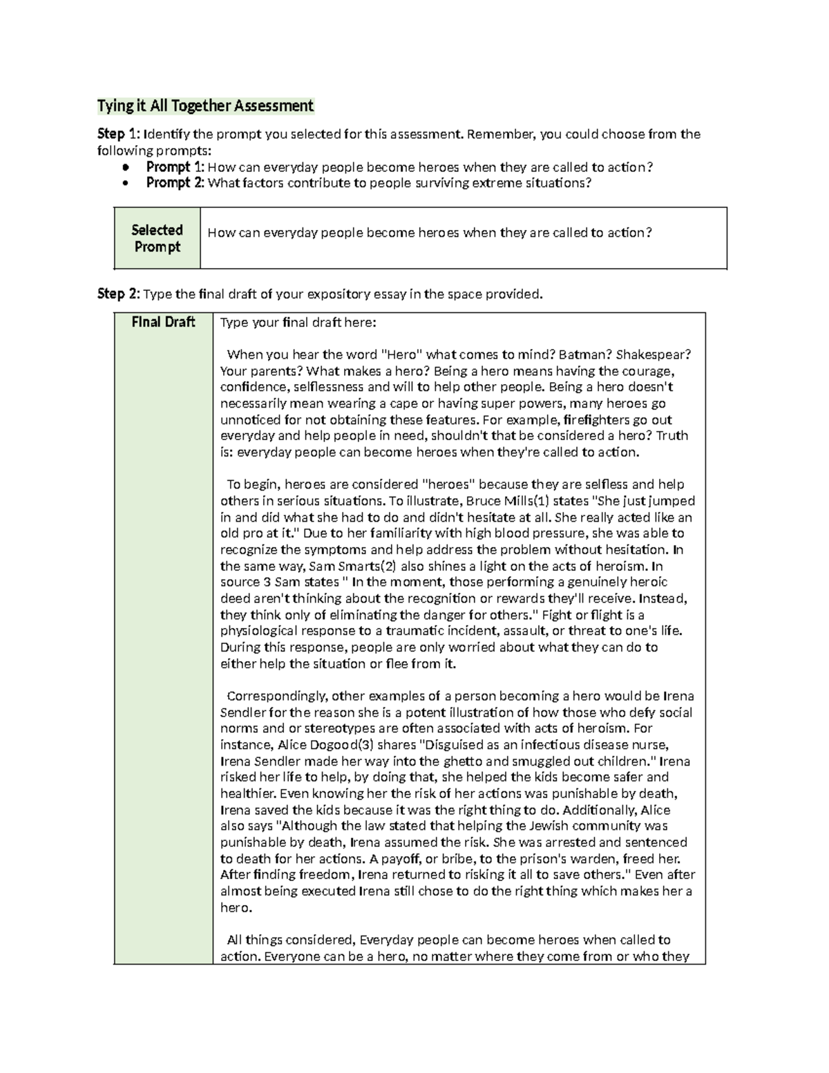 Tying it all together assessment Finished - Tying it All Together ...