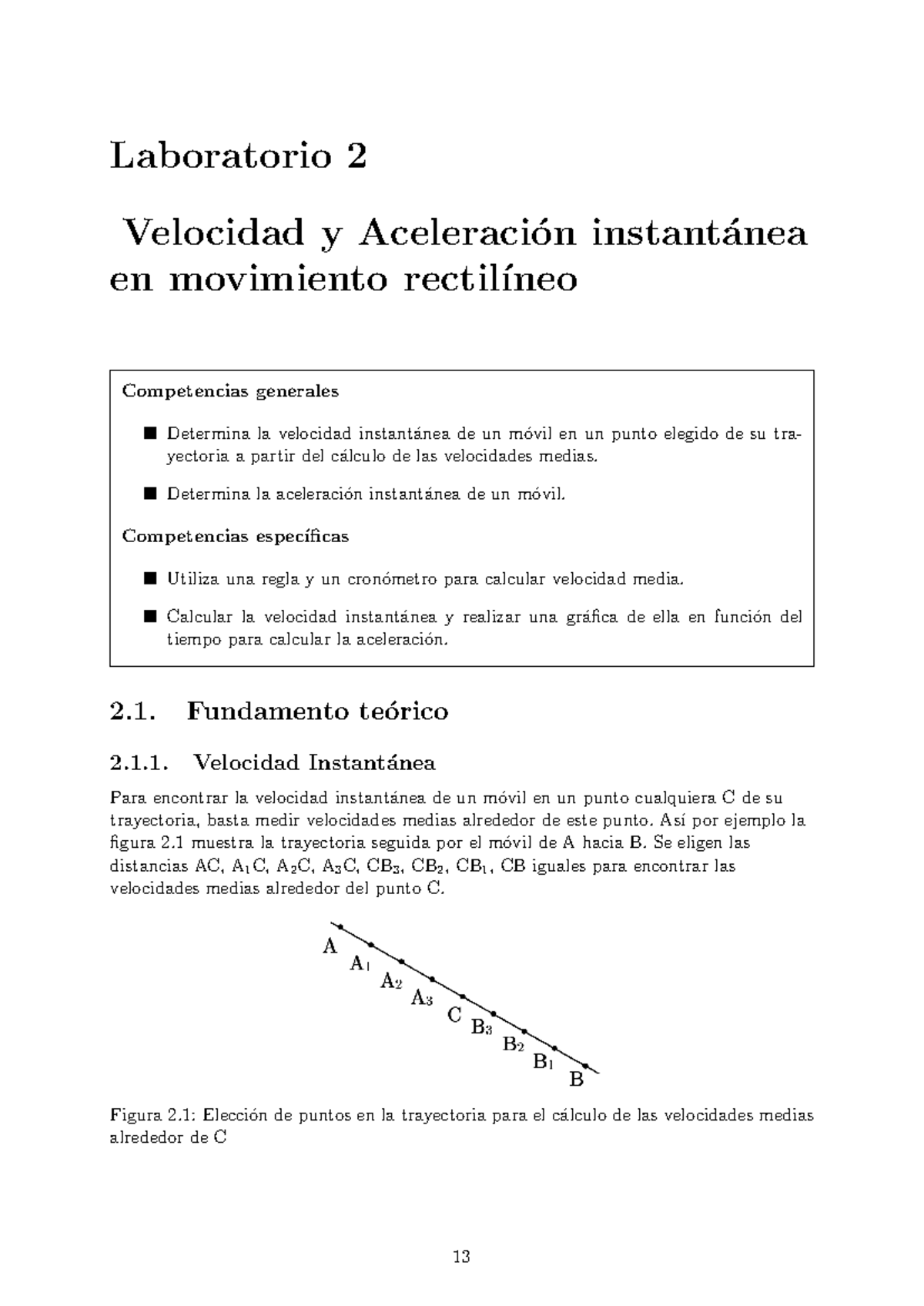 LAB 02 - velocidad instantanea - Laboratorio 2 Velocidad y Aceleraci ́on instant ́anea en ...