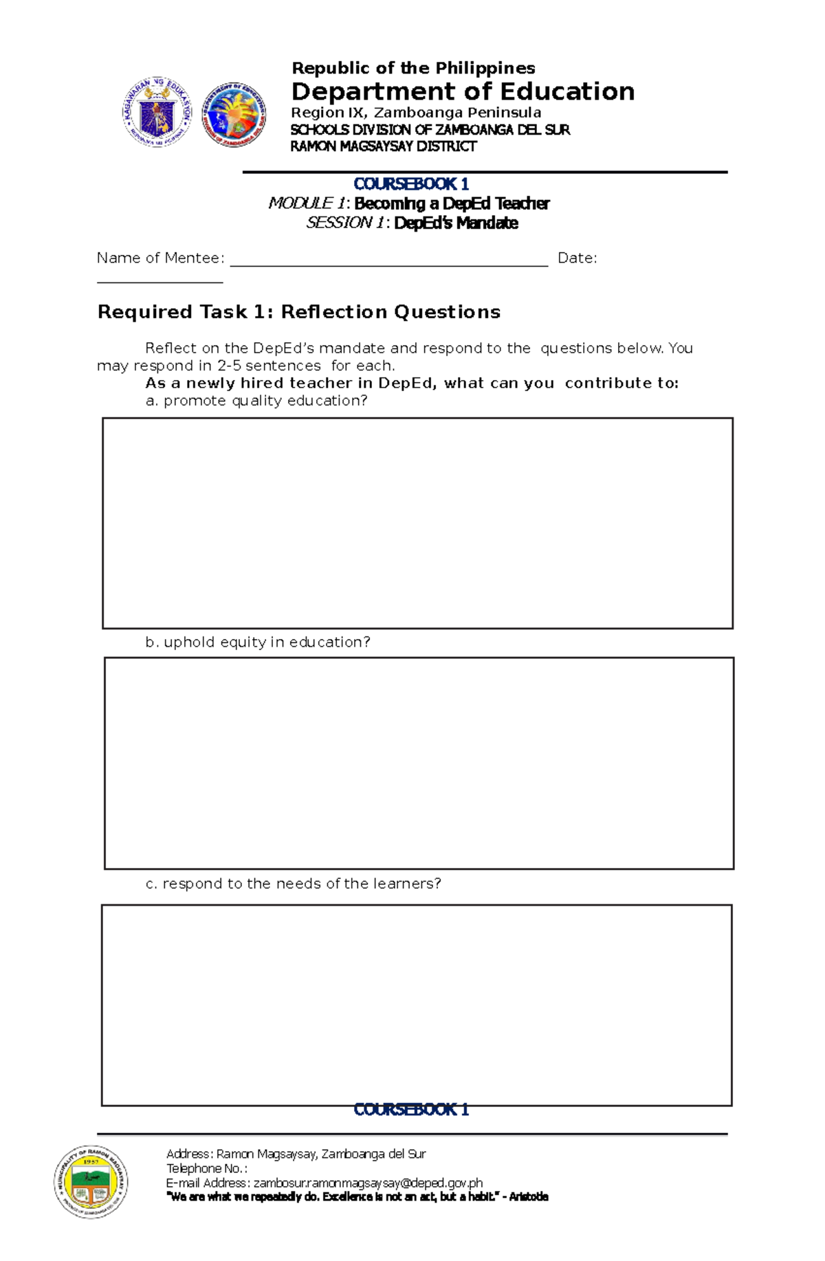 Activity-Templates - Notes - Department of Education Region IX ...