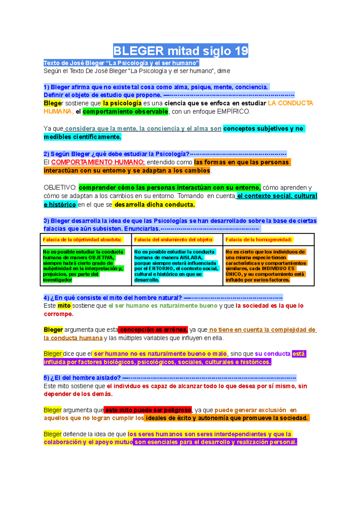 Bleger sesion 1 ubaxxi - BLEGER mitad siglo 19 Texto de José Bleger “La ...