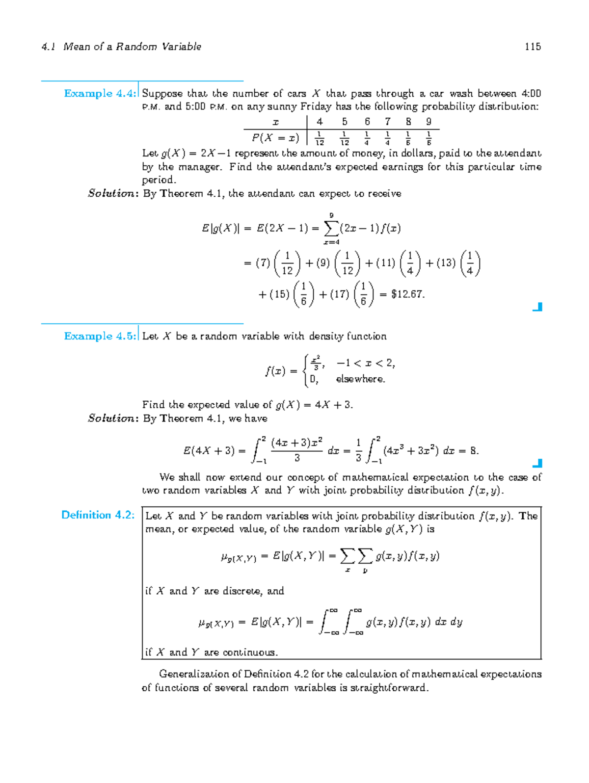 Walpole probability and statistics for engineers and scientisst-28 - 4 Mean of a Random Variable ...
