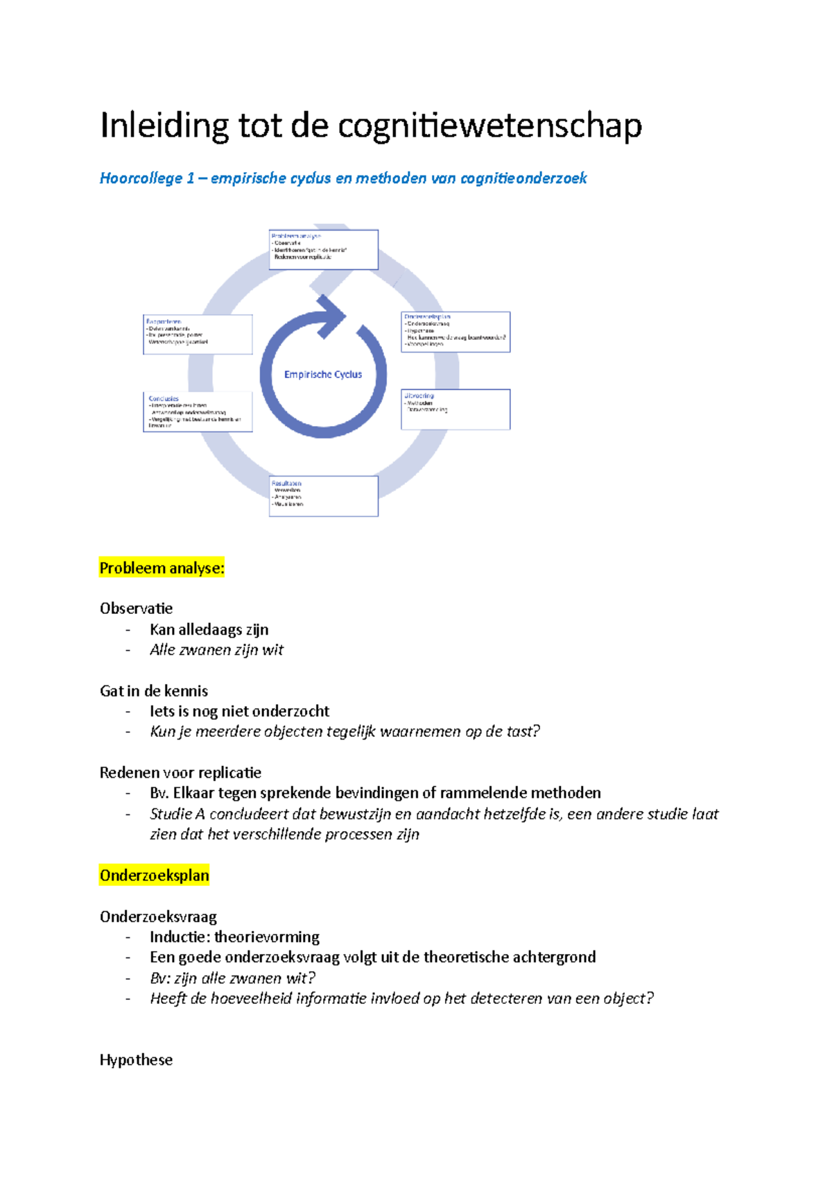 Hoorcolleges goede ICW - Inleiding tot de cognitiewetenschap ...