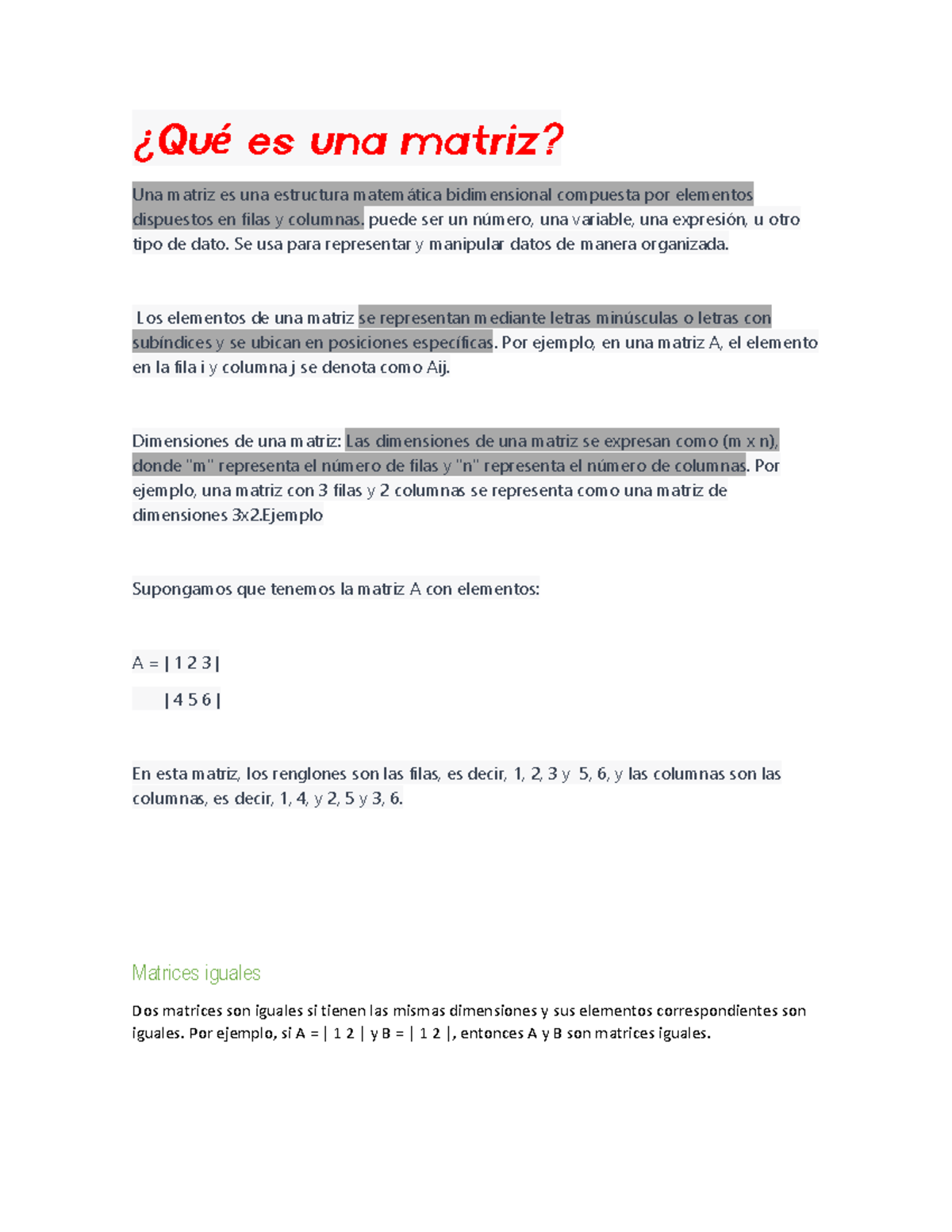 Qué es una matriz - é Una matriz es una estructura matemática ...