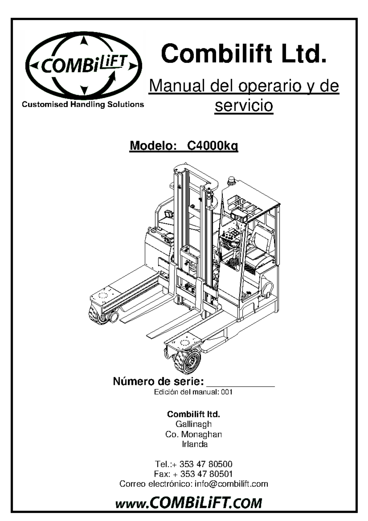 Combilift C4000kg - Manual de partes para repaso - Número de serie ...
