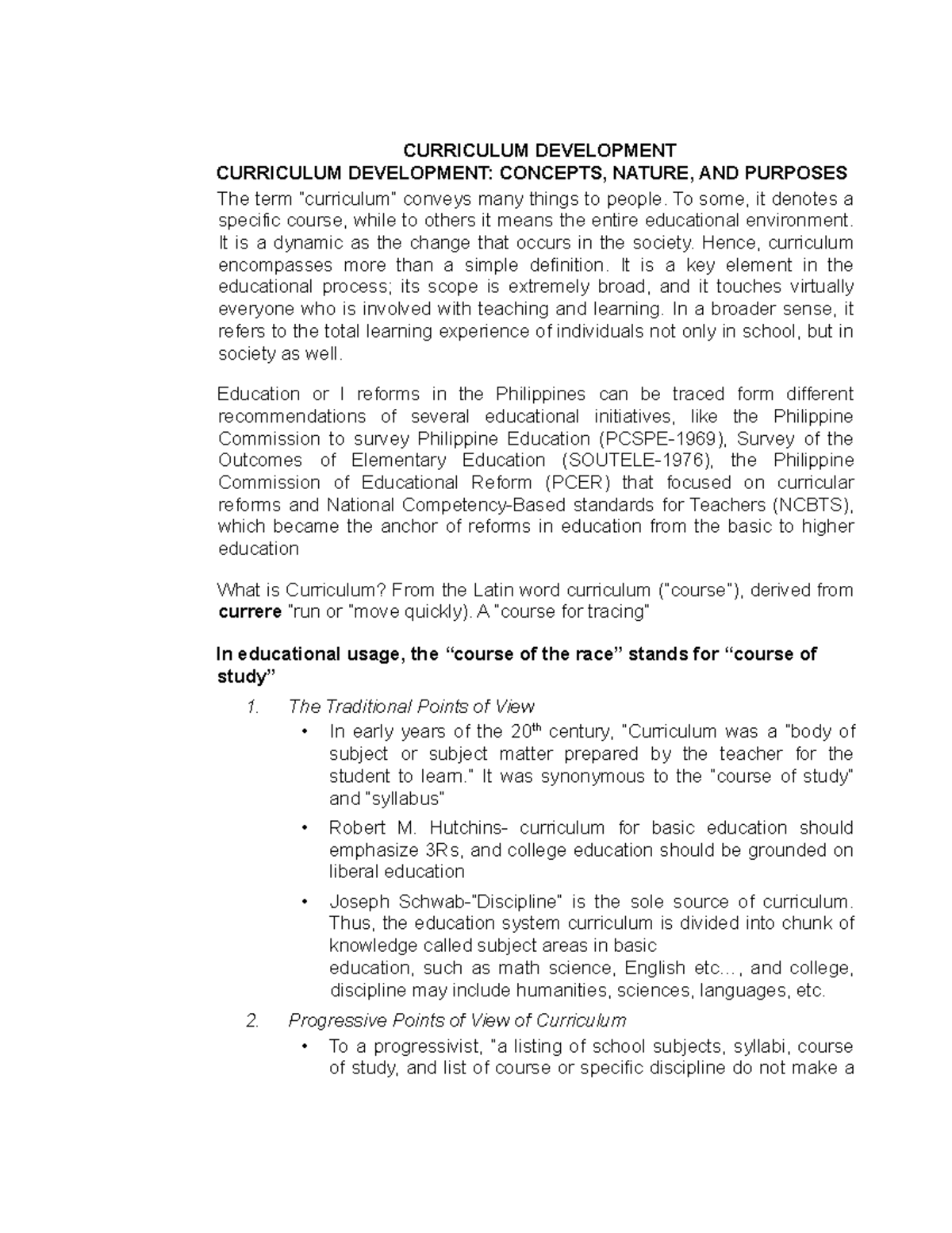 Professional Education - CURRICULUM DEVELOPMENT CURRICULUM DEVELOPMENT ...