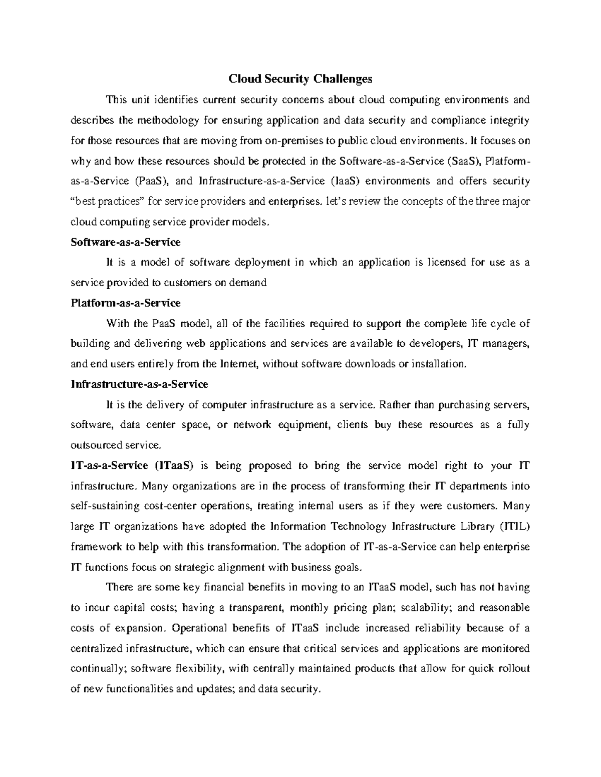 UNIT V - Cloud Security Challenges - Cloud Security Challenges This ...