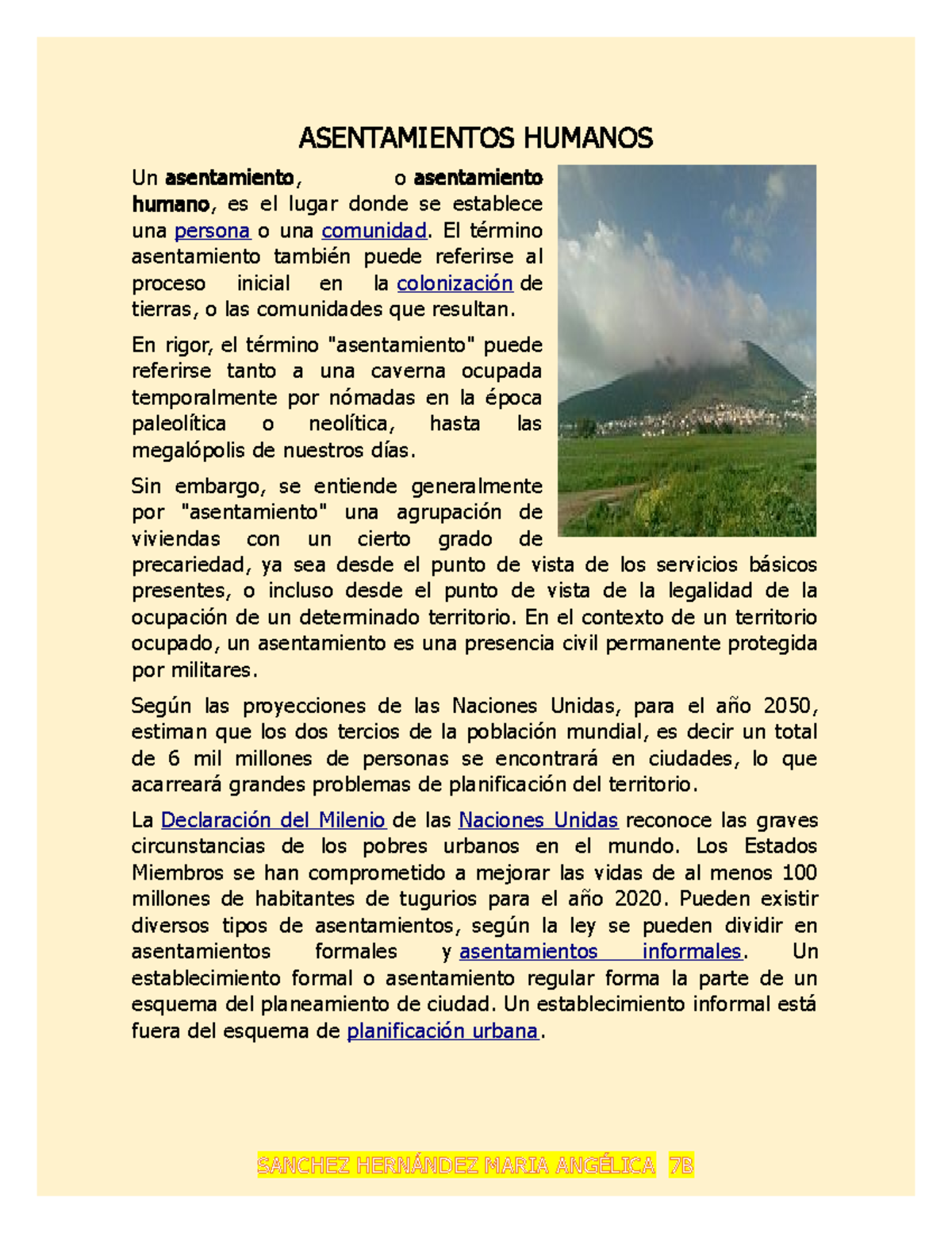 Asentamientos Humanos - ASENTAMIENTOS HUMANOS Un asentamiento, o ...
