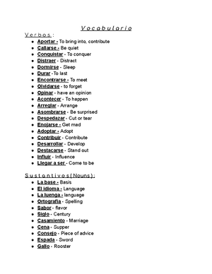 Spanish Final Study Guide - Spanish Study Guide: Verbs that end in -er ...
