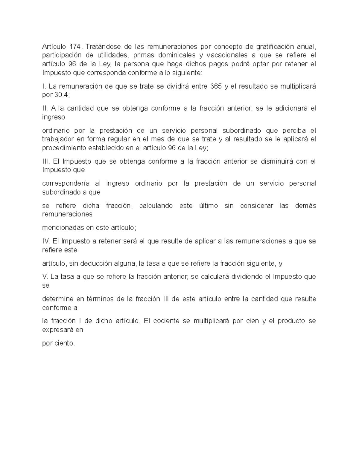 Artículo 174 reglamento LISR - Artículo 174. Tratándose de las ...