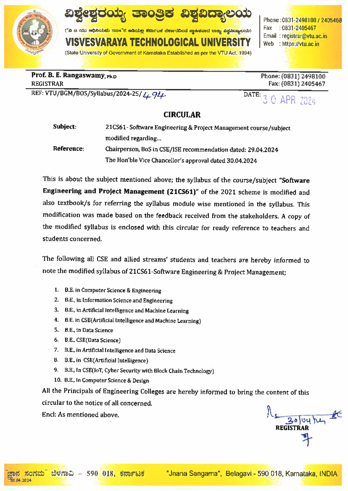 21CS61 - Summary Software Engineering - Teaching-Learning Process Chalk ...