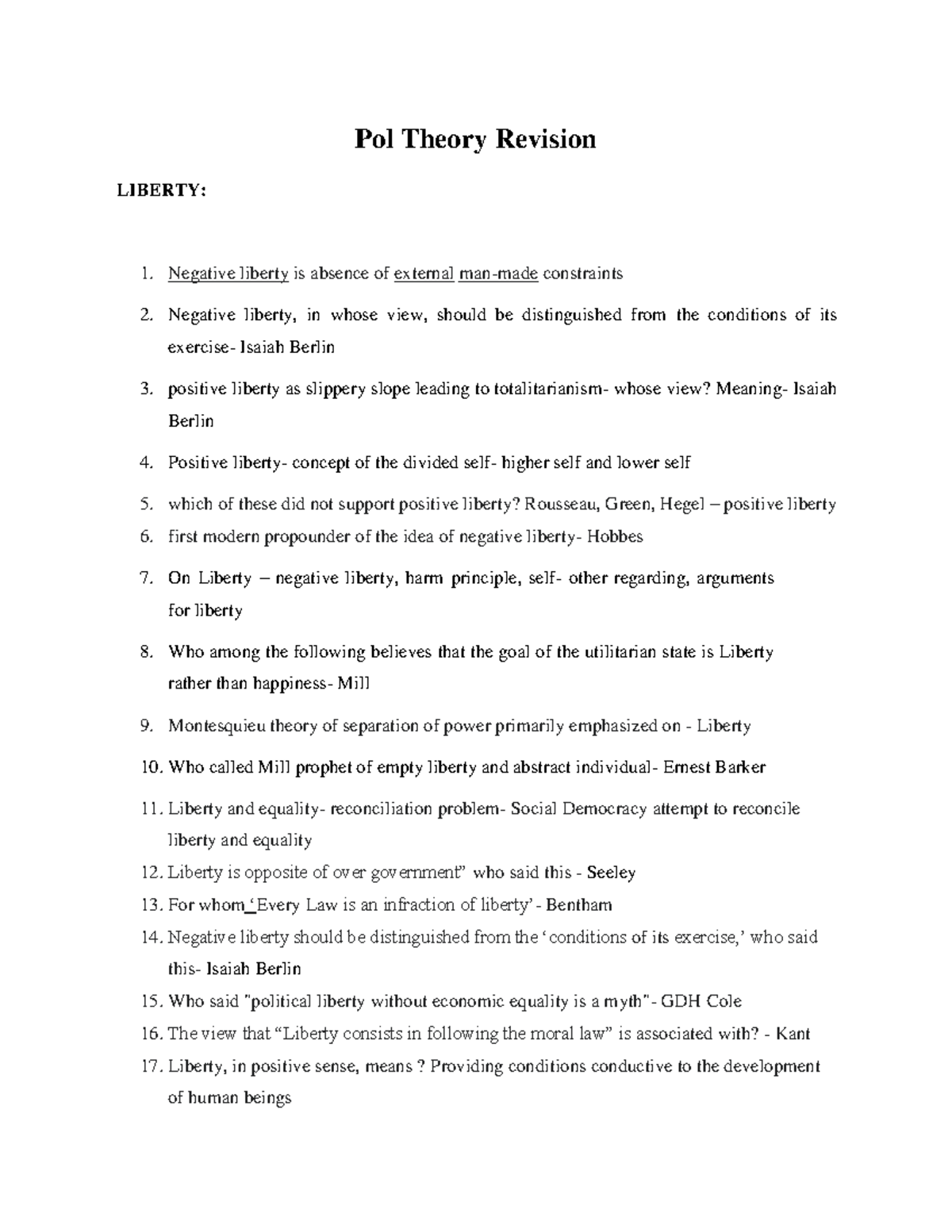 Pol Theory Revision - short notes for pol science - Pol Theory Revision ...